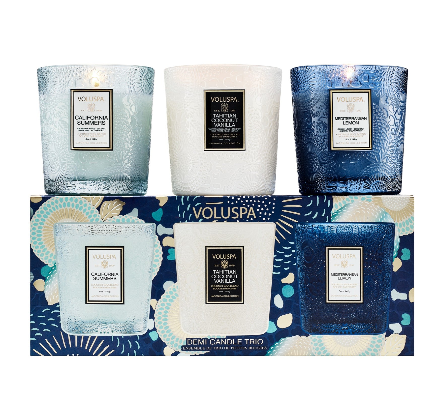 Voluspa - Coastal Getaway Demi Candle Trio Set | Candle Delirium