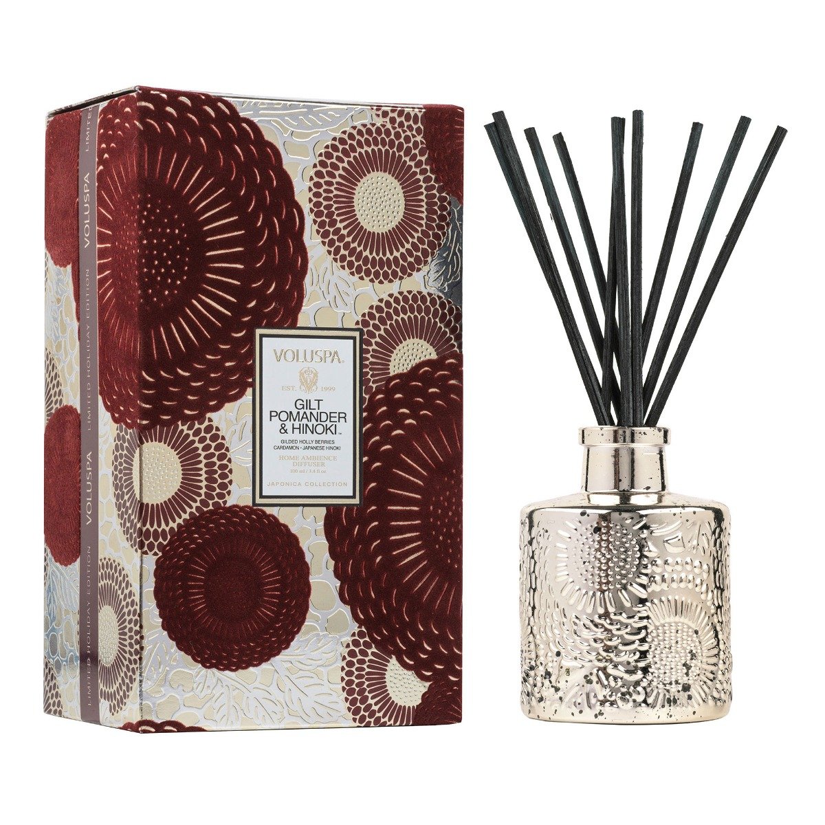 Voluspa - Gilt Pomander & Hinoki Diffuser | Candle Delirium