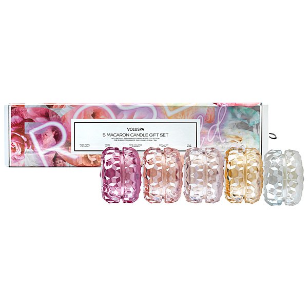 Voluspa - Roses Macaron 5 Candle Gift Set at CandleDelirium.com ...
