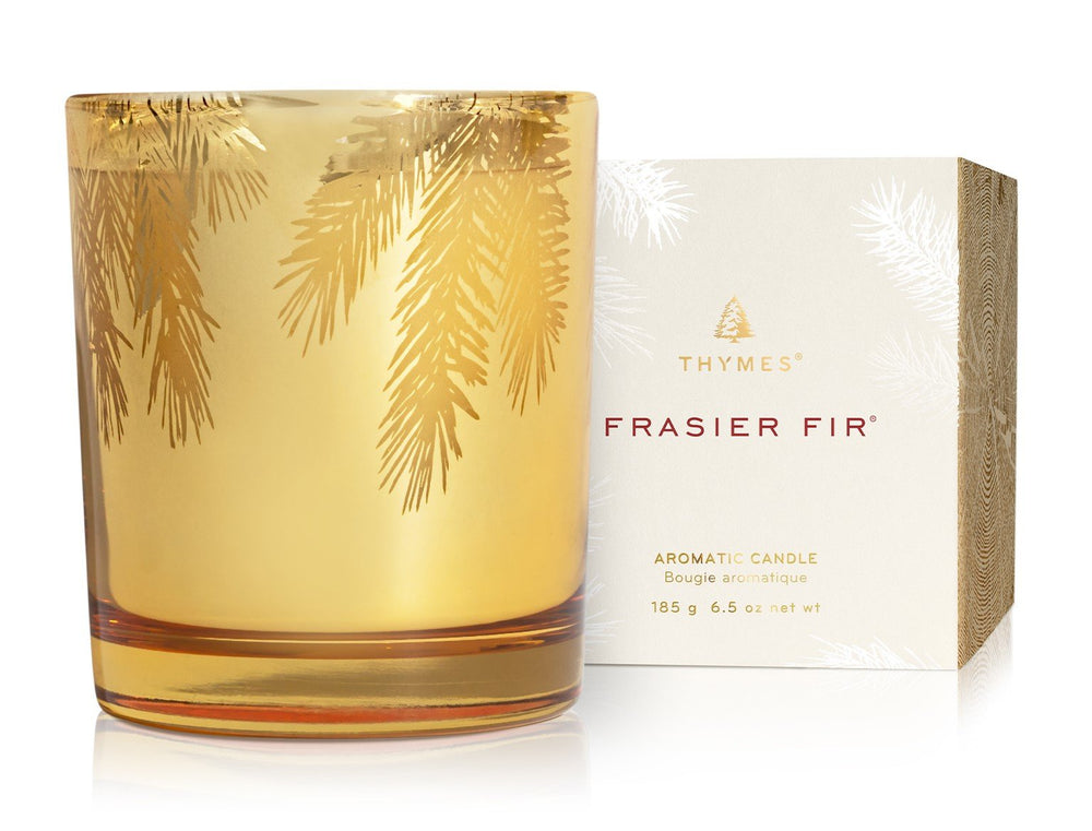 Thymes - Frasier Fir Gilded Candle 6.5oz | Candle Delirium